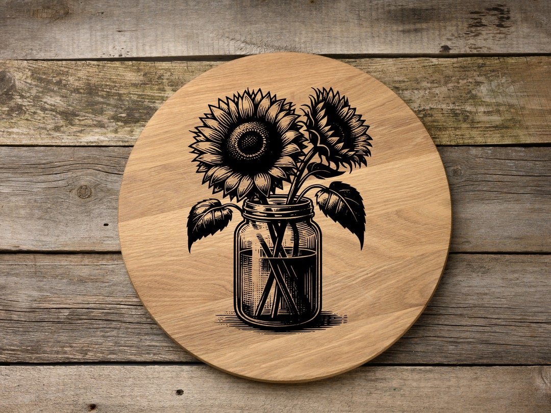 Sunflower Svg, Farmhouse, Laser Engrave File, Xtool Glowforge - Etsy