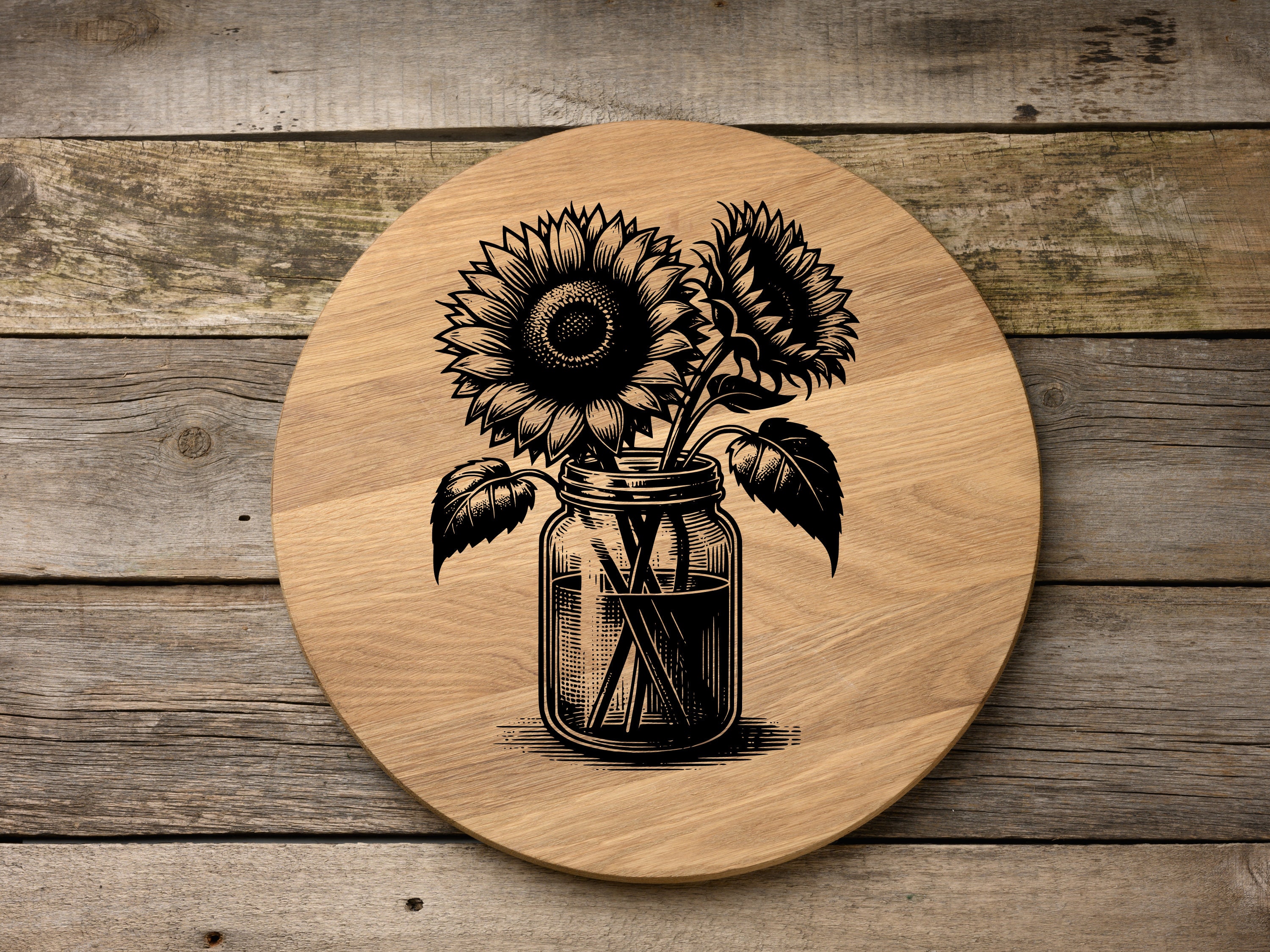 Sunflower Svg, Farmhouse, Laser Engrave File, Xtool Glowforge - Etsy
