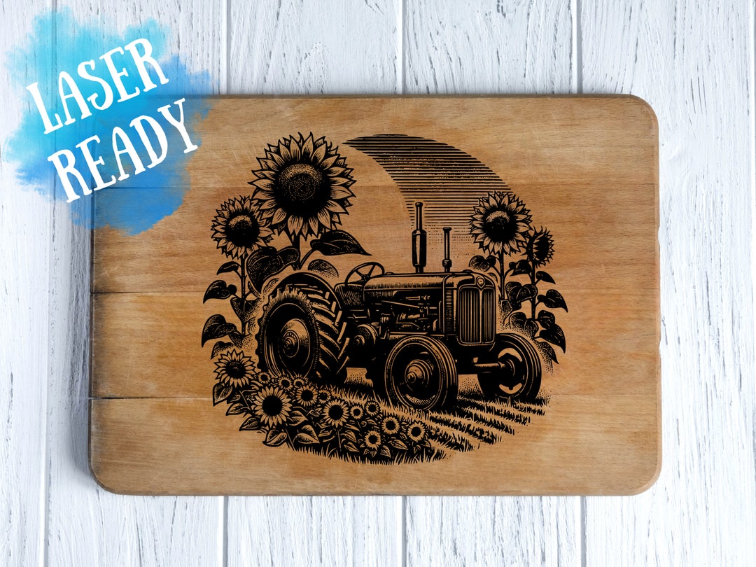 Tractor SVG | Sunflower Svg | Farm Laser Engrave File | Glowforge ...