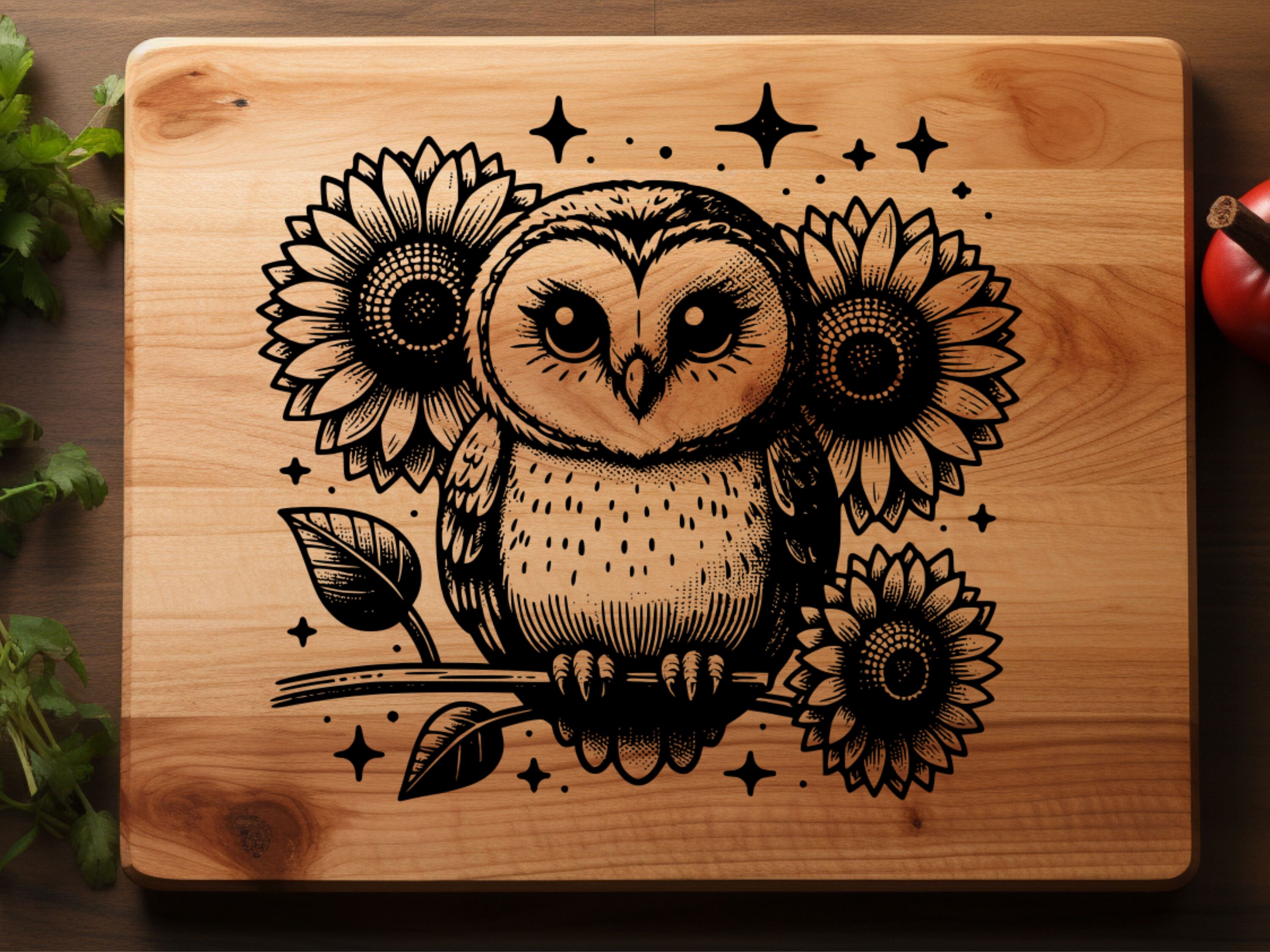Owl SVG | Sunflower Svg | Laser Engrave File | Glowforge | Xtool - Etsy