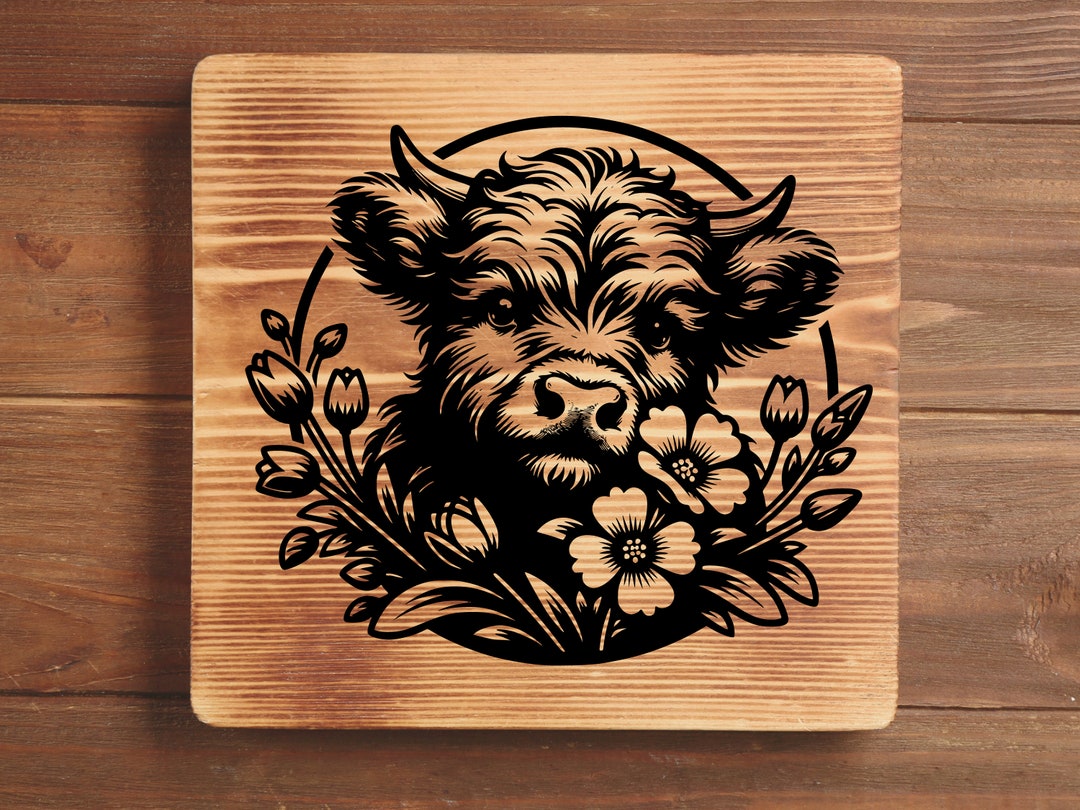 Highland Cow SVG, Baby Cow Vector Design for Cutting Machines, Highland ...