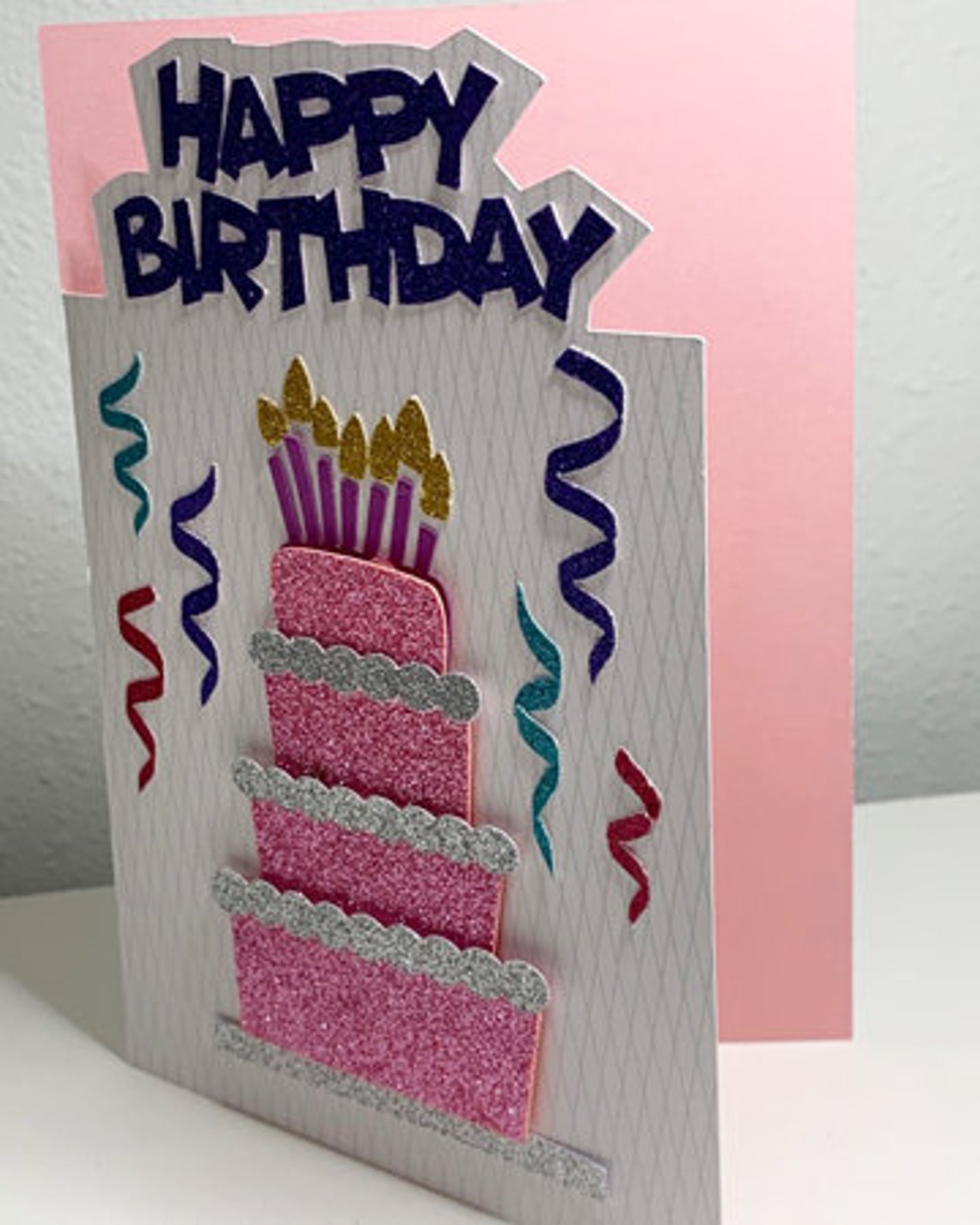 Birthday Cake Card SVG DXF – Glitter Paper Template (digital Download ...