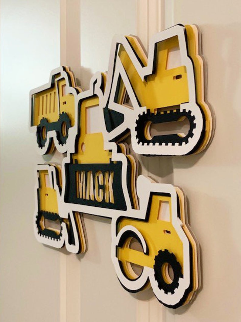 Construction Vehicles. Digital File SVG DXF. 5 Layers Cut - Etsy