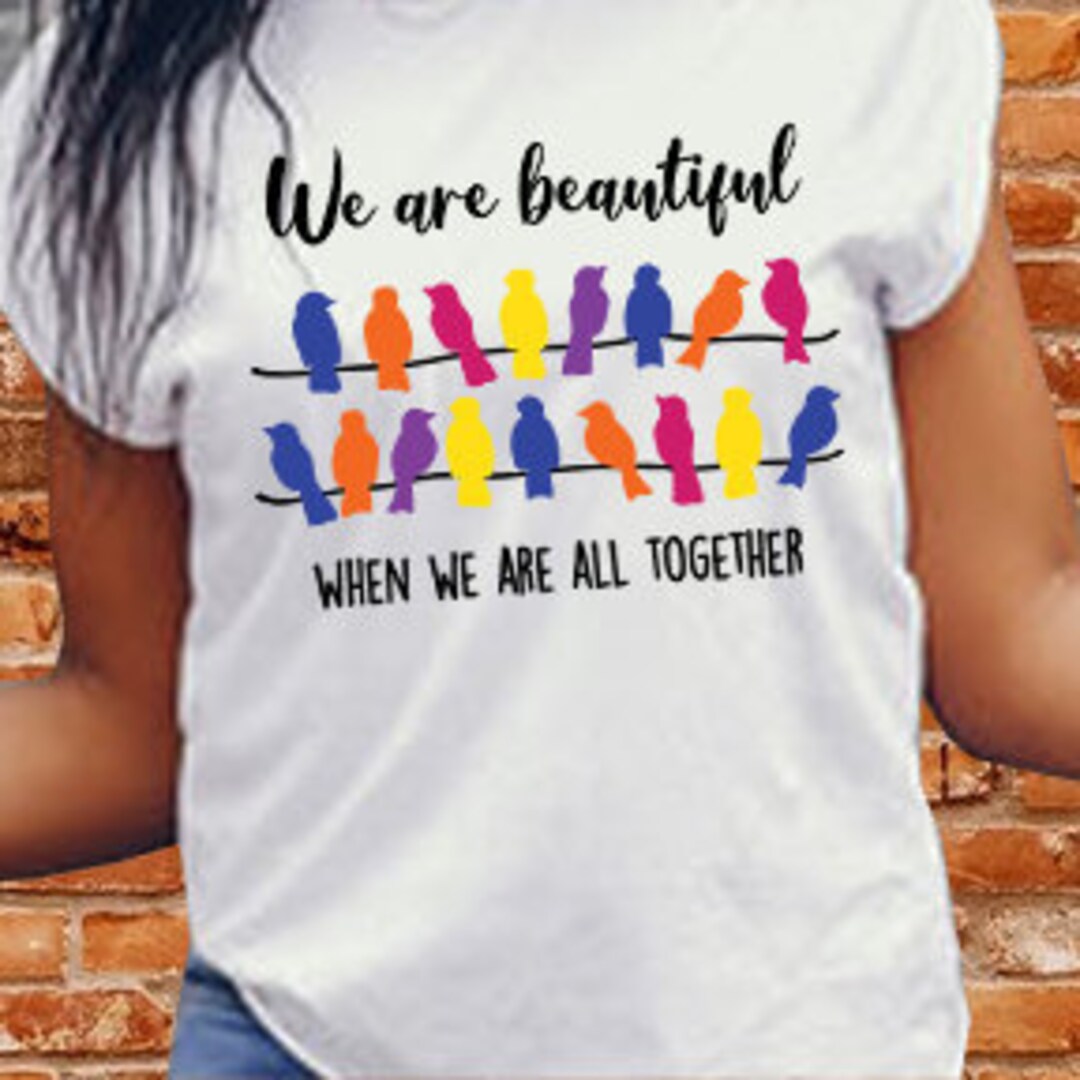 Diversity Birds T-shirt Design – We Are Beautiful Together (digital ...