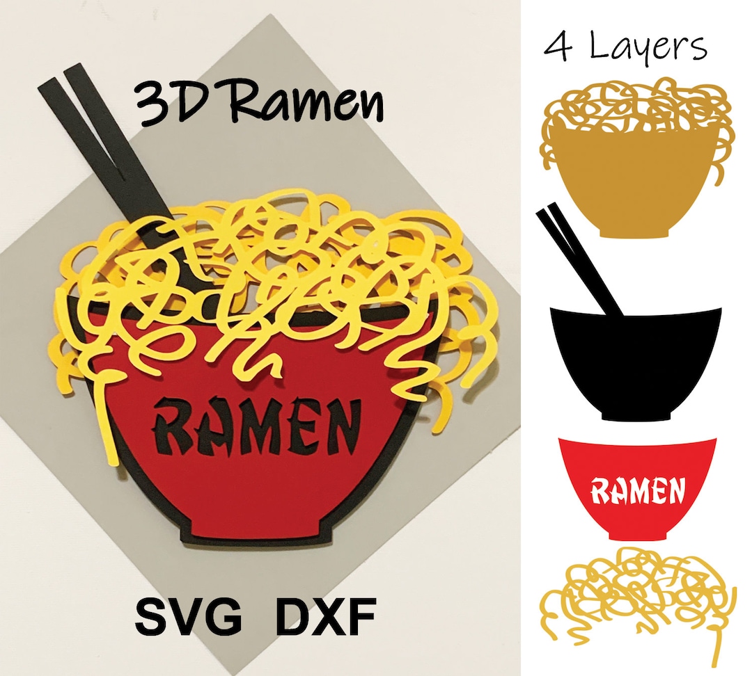 3D Ramen SVG DXF – 4 Layer Cut Files - Etsy