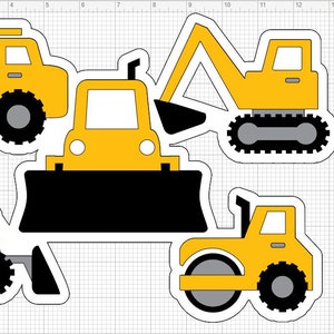 Construction Vehicles. Digital File SVG, DXF. 5 Layers - Cut Files (for ...