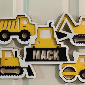 Construction Vehicles. Digital File SVG, DXF. 5 Layers - Cut Files (for ...