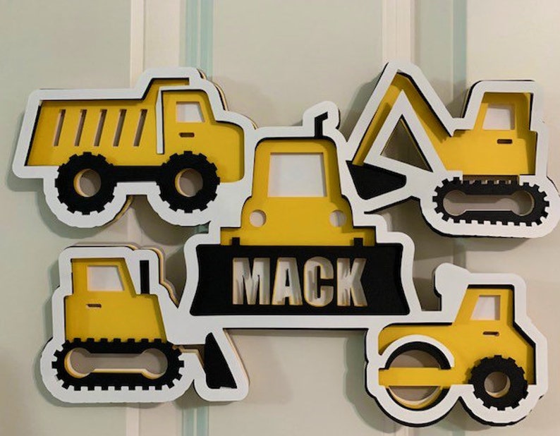 Construction Vehicles. Digital File SVG, DXF. 5 Layers - Cut Files (for ...