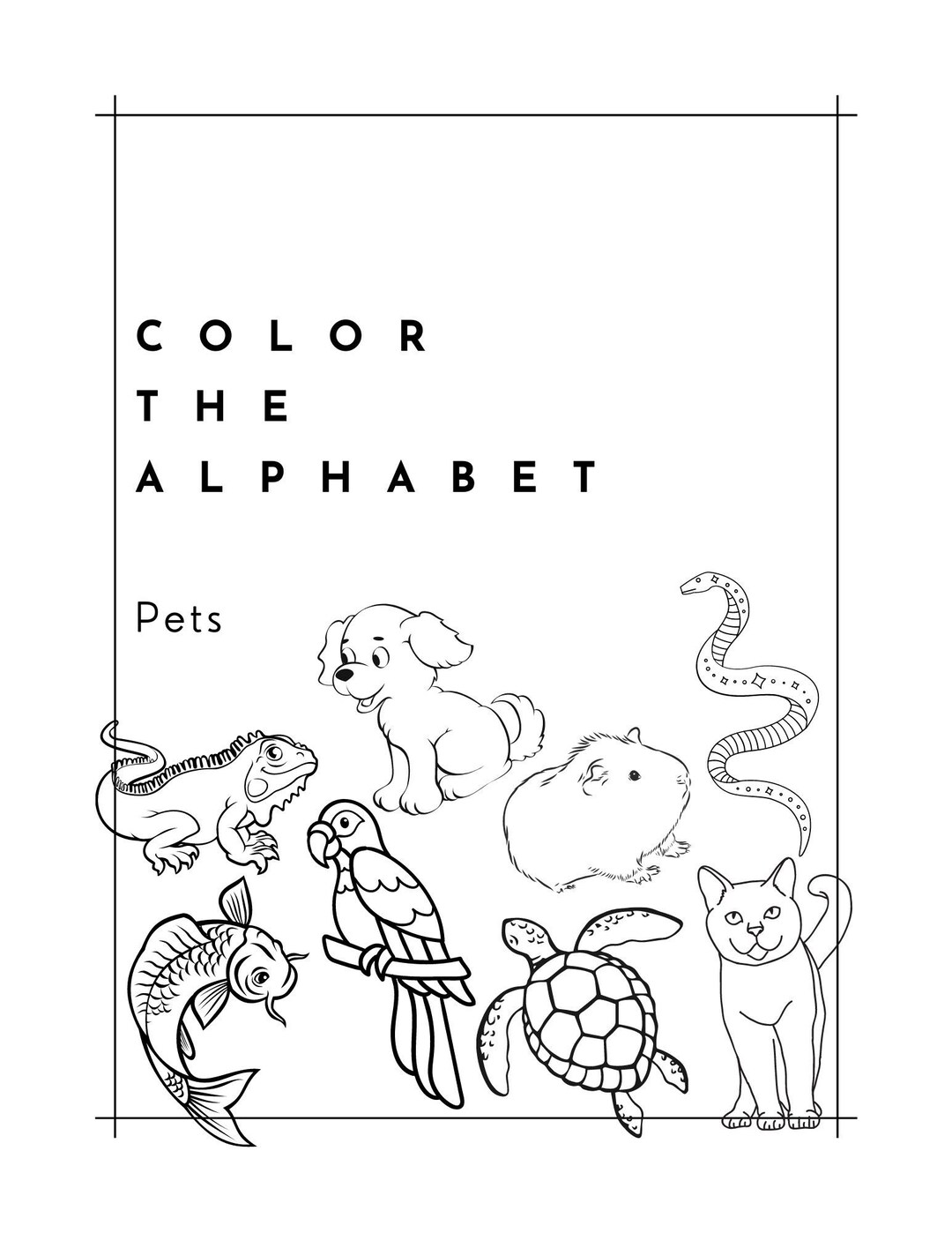 Color the Alphabet - Pets - Etsy