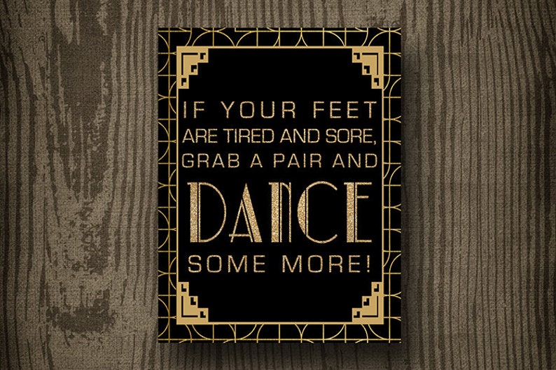 Retro Wedding Sign Printable - Feet Tire and Sore Sign - Wedding Decor ...