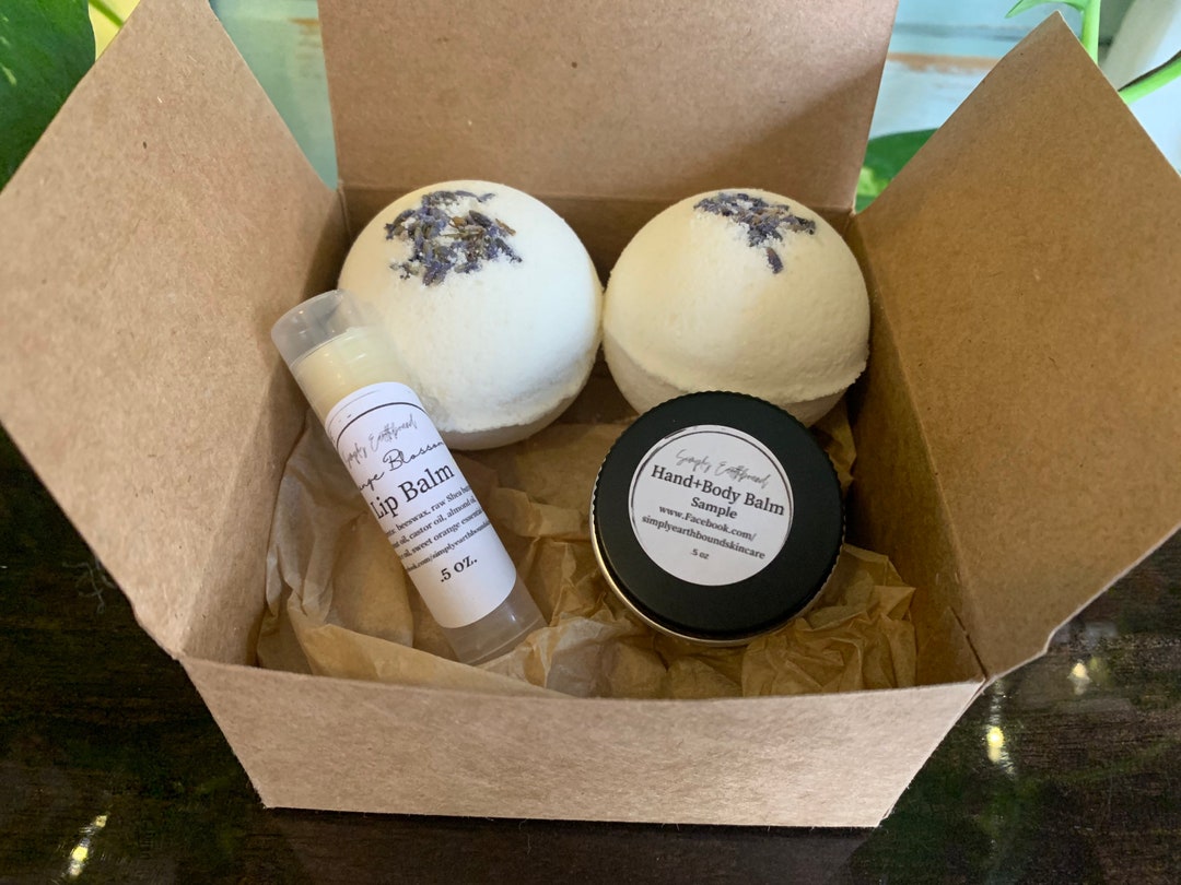 Sample Kit All Natural Chemical Free Bath Bomb Fizzy Lip Balm Body Balm ...