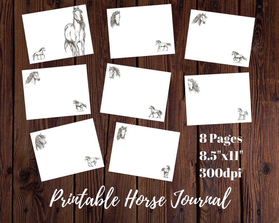 Printable Horse Art Journal Equestrian Illustrated - Etsy