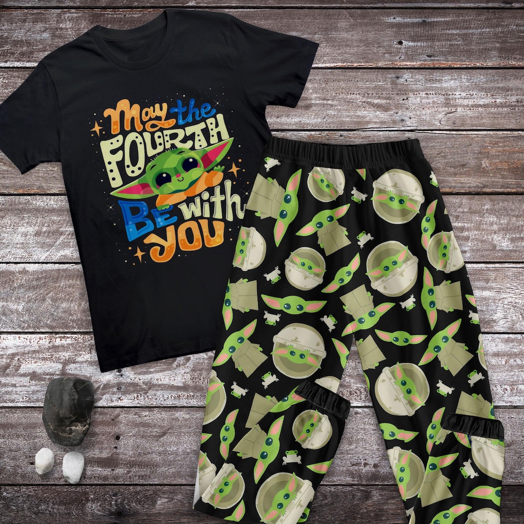 Yoda Star Wars Holiday Pajamas Set, Baby Yoda Christmas Pajamas Set ...