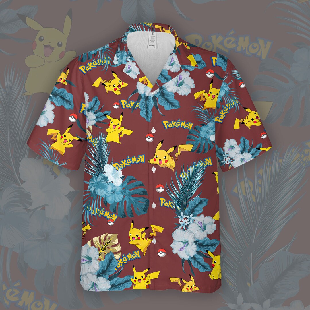Pikachu Hawaiian Shirt, Pokemon Tropical Shirt, Pokemon Shirt, Gifts ...