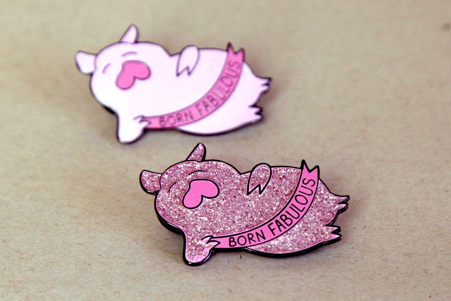 Born Fabulous Cloisonné Enamel Pin / 1.75 Pig Pin | Etsy