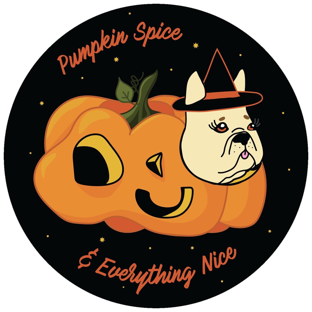 Pumpkin Frenchie Sticker / Glossy Decal / Halloween Sticker - Etsy