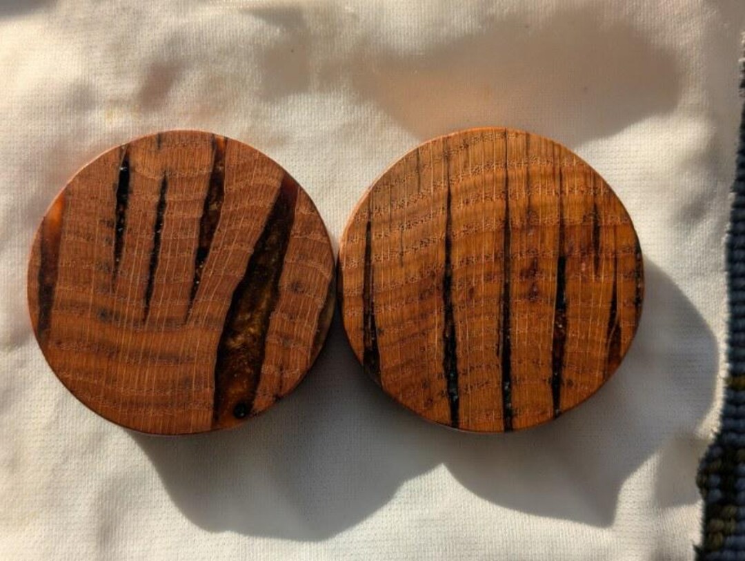 Premium Hand Carved Solid Wood Plugs With Double Flare: Black Walnut ...