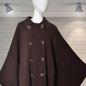 Vintage 1980s Brown Cape Innocenti Italy Wool Angora Blend Med to Large ...