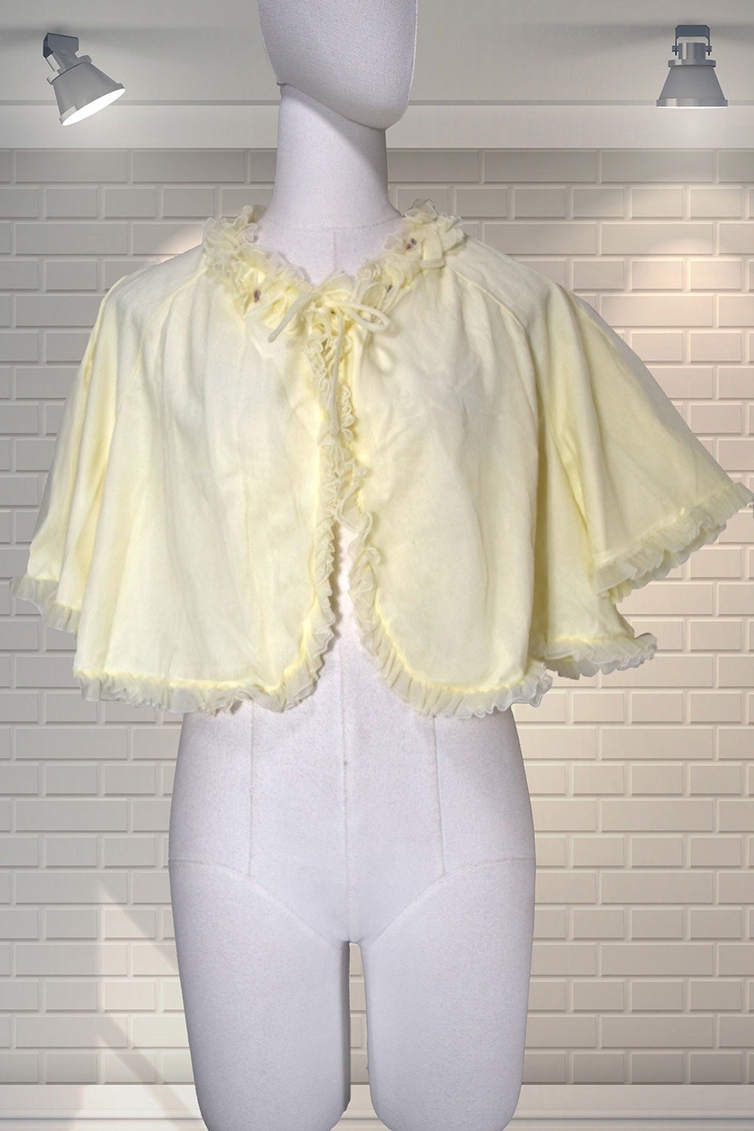 Vintage 1960s Frilly Flouncy Double Layer Nylon Peignoir Bed Jacket ...