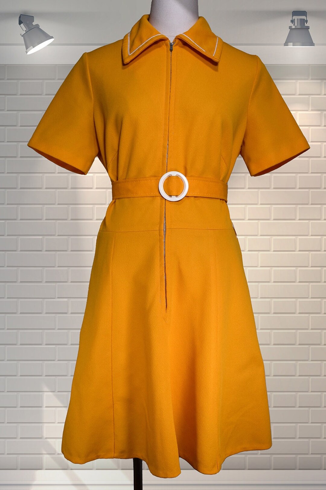 Vintage Crimplene 1960s Mod Scooter Girl Zip up Dress UK 12 - Etsy