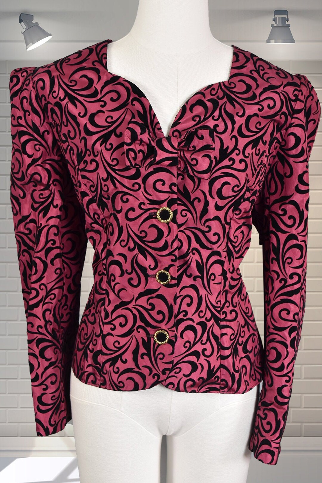 AMAZING Vintage Totally 1980s Pink Fitted Party Cocktail Disco Jacket ...