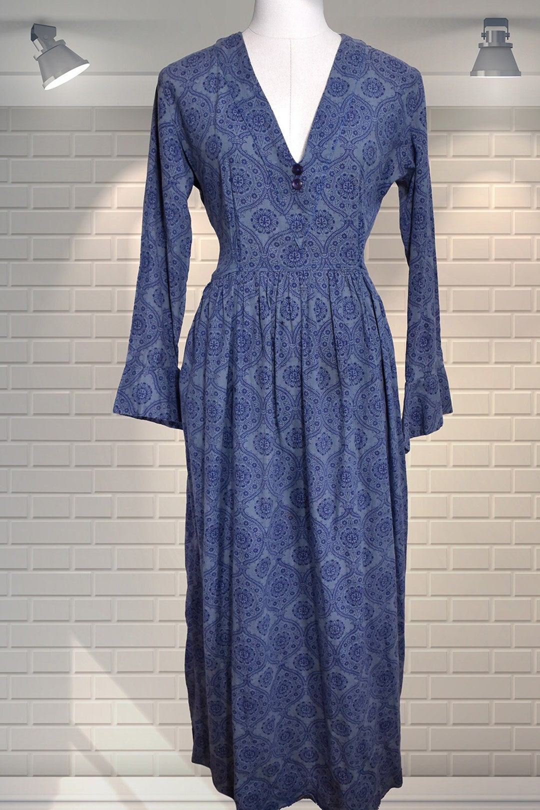 SCARCE Laura Ashley Made in Wales Vintage Late 1960s Cotton Hostess ...