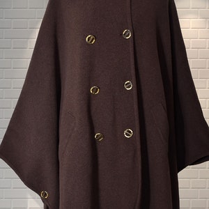 Vintage 1980s Brown Cape Innocenti Italy Wool Angora Blend Med to Large ...