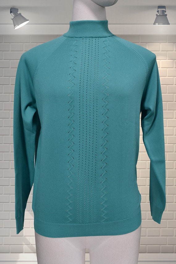 Original Vintage 1960s Crimplene Seafoam Aqua Mod Jum… - Gem