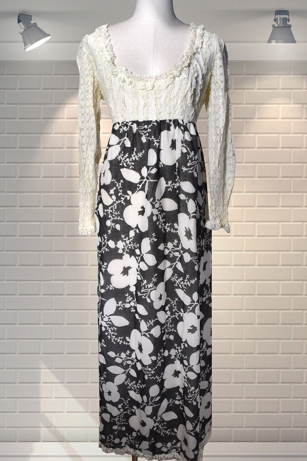 Vintage ANGELA GORE 1970s Hostess Maxi Party Dress - UK 14 - Etsy