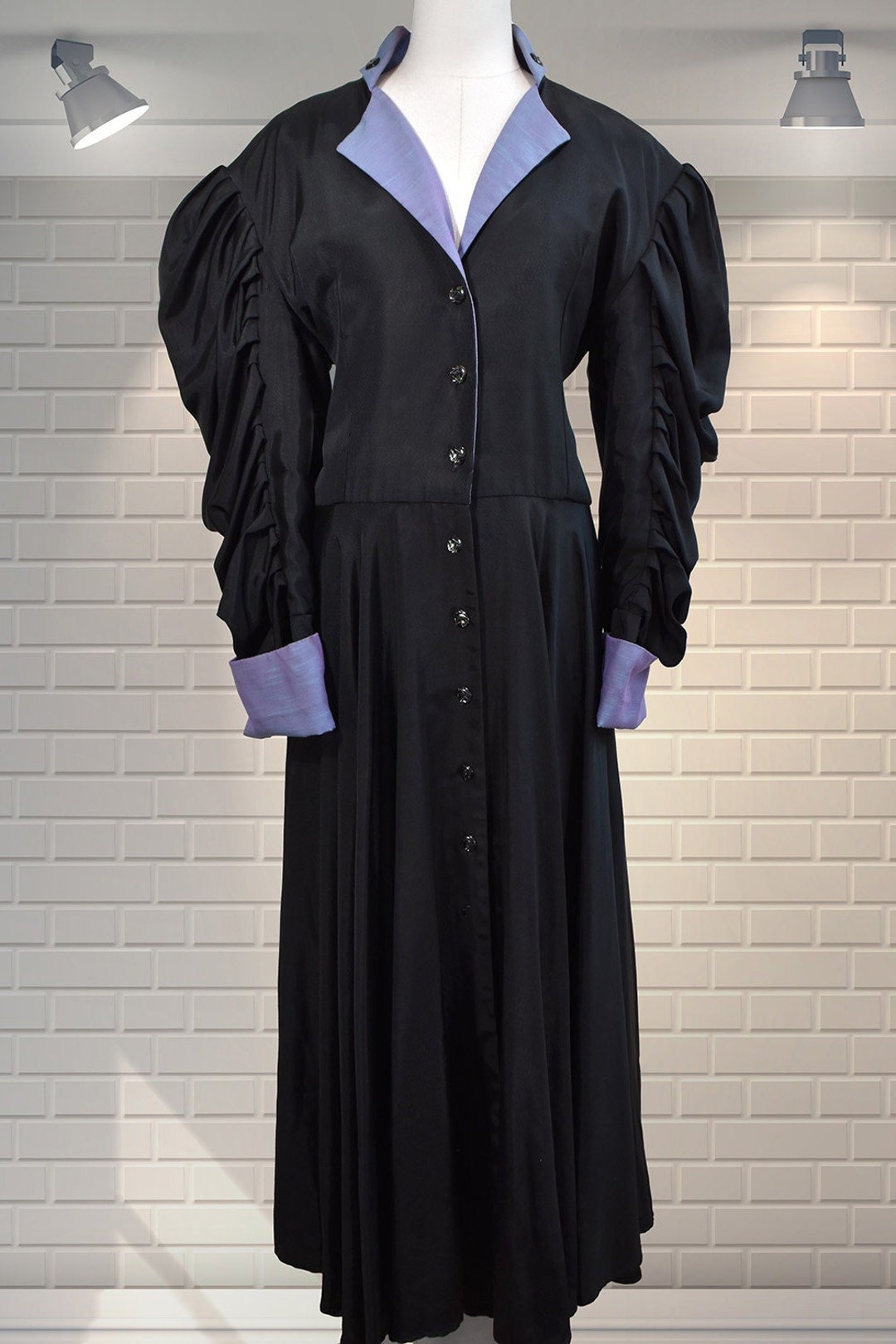 SCARCE Vintage 1980s JANE KAHN Long Flowing Frock Duster Coat Post Punk ...