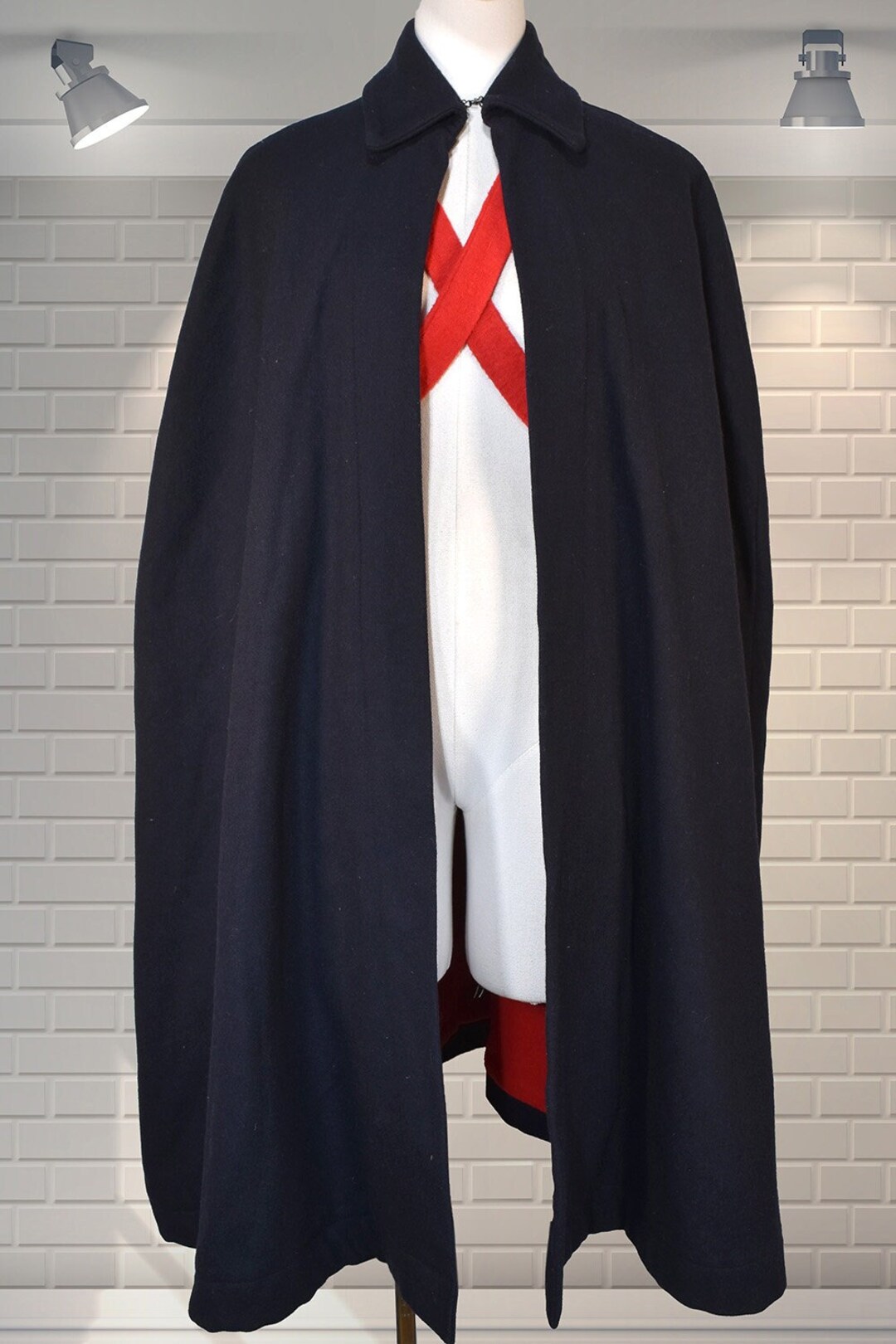 Original Vintage 1980s Wool Nurses Cape Crossover Straps - Wells and Co ...