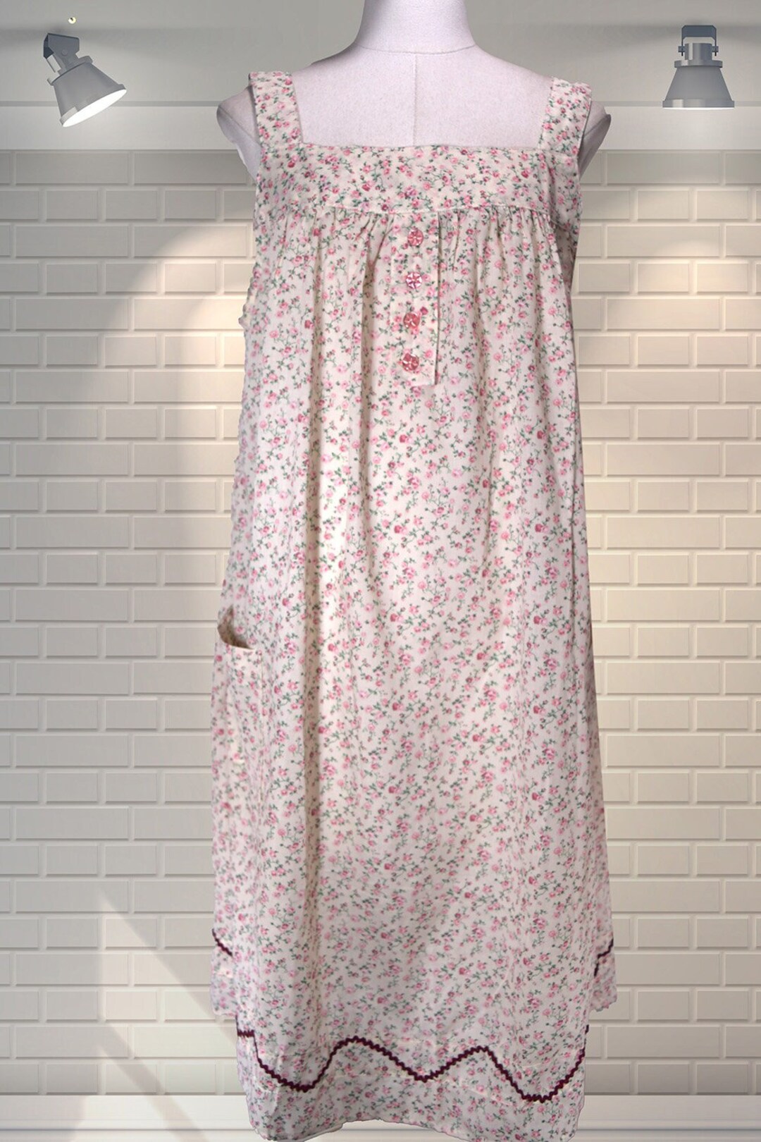 Pretty Vintage 1970s Victorian Edwardian Style Ditsy Floral Pinafore ...