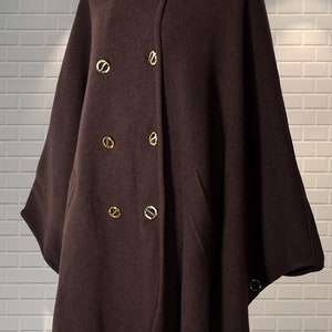 Vintage 1980s Brown Cape Innocenti Italy Wool Angora Blend Med to Large ...