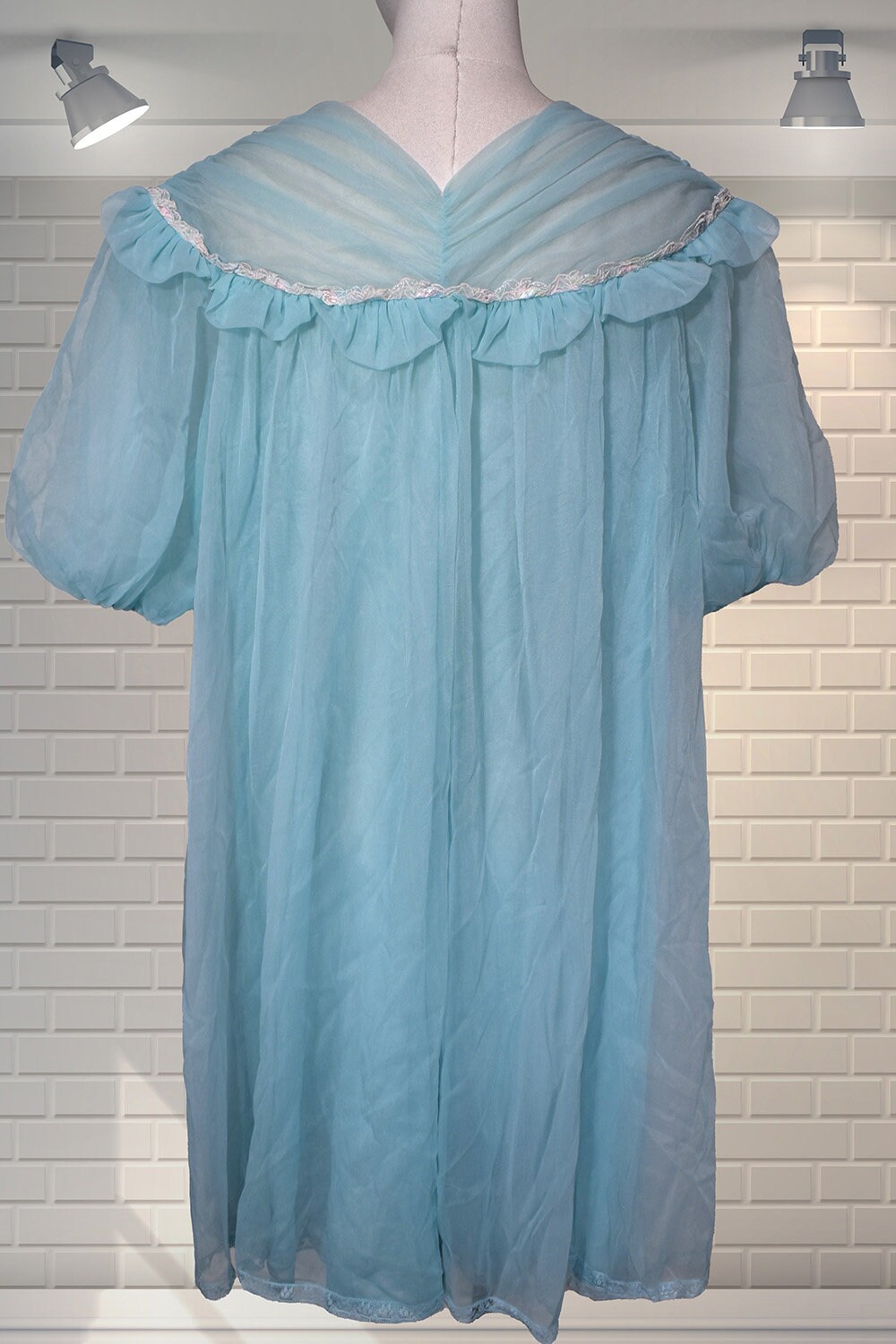 Vintage Beautiful Billowy Blue Double Bri Nylon Dressing Gown Kayser - Etsy