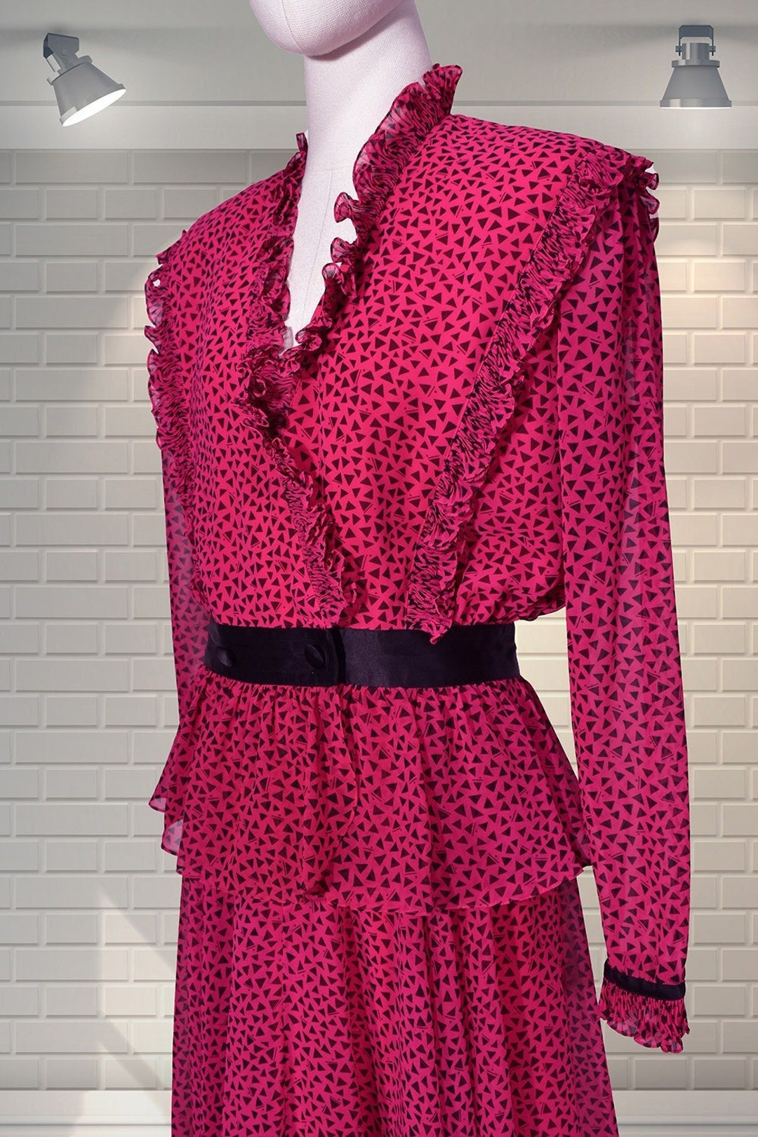 STUNNING Vintage 1980s Frilly Peplum Skirt Suit XS UK 6 - Etsy