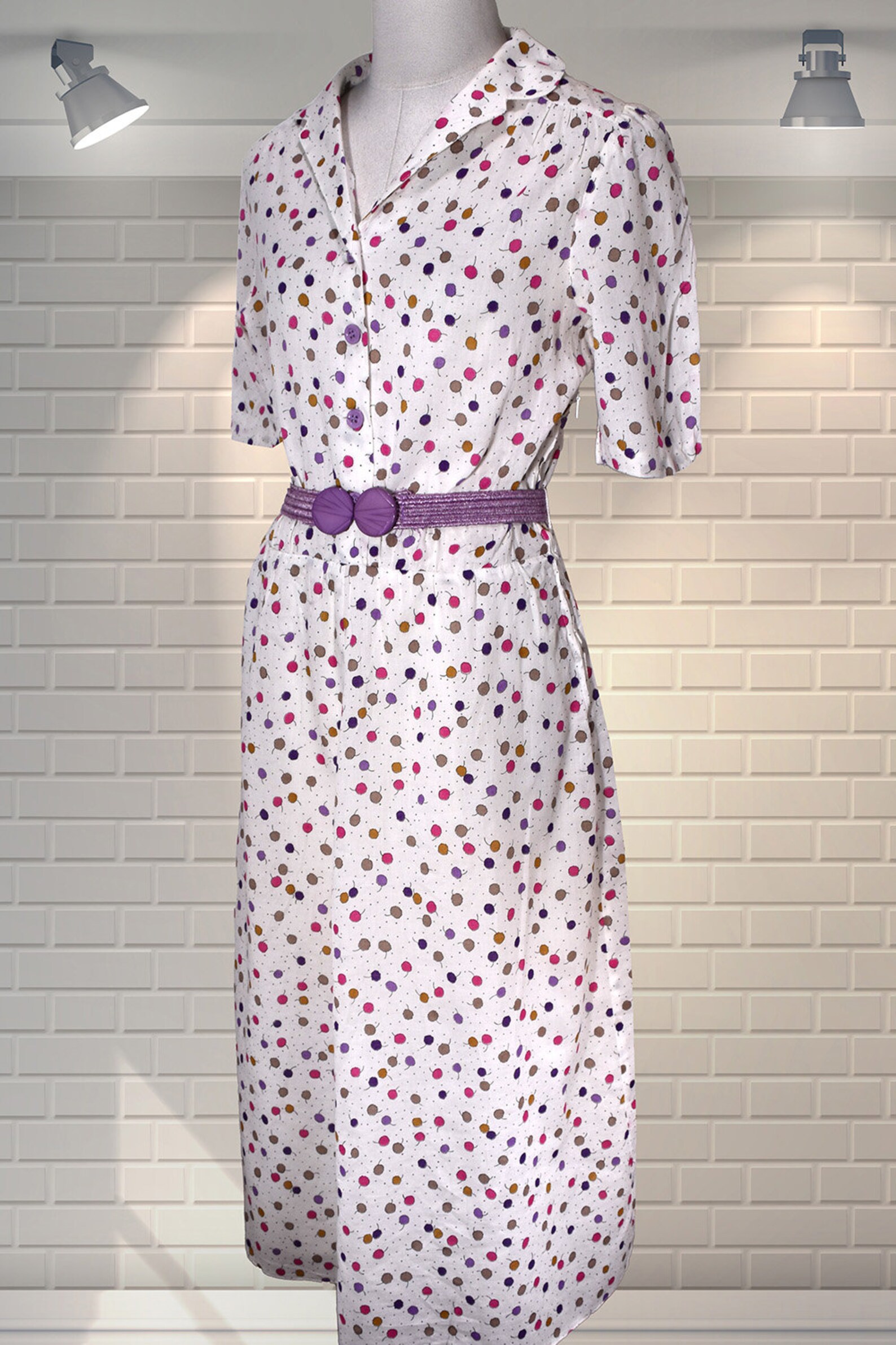 Pretty Vintage Spotty Cotton Tea Dress 1980s Does the 1940s UK 8 - Etsy