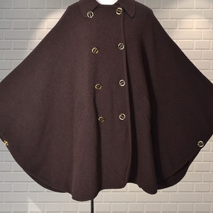 Vintage 1980s Brown Cape Innocenti Italy Wool Angora Blend Med to Large ...