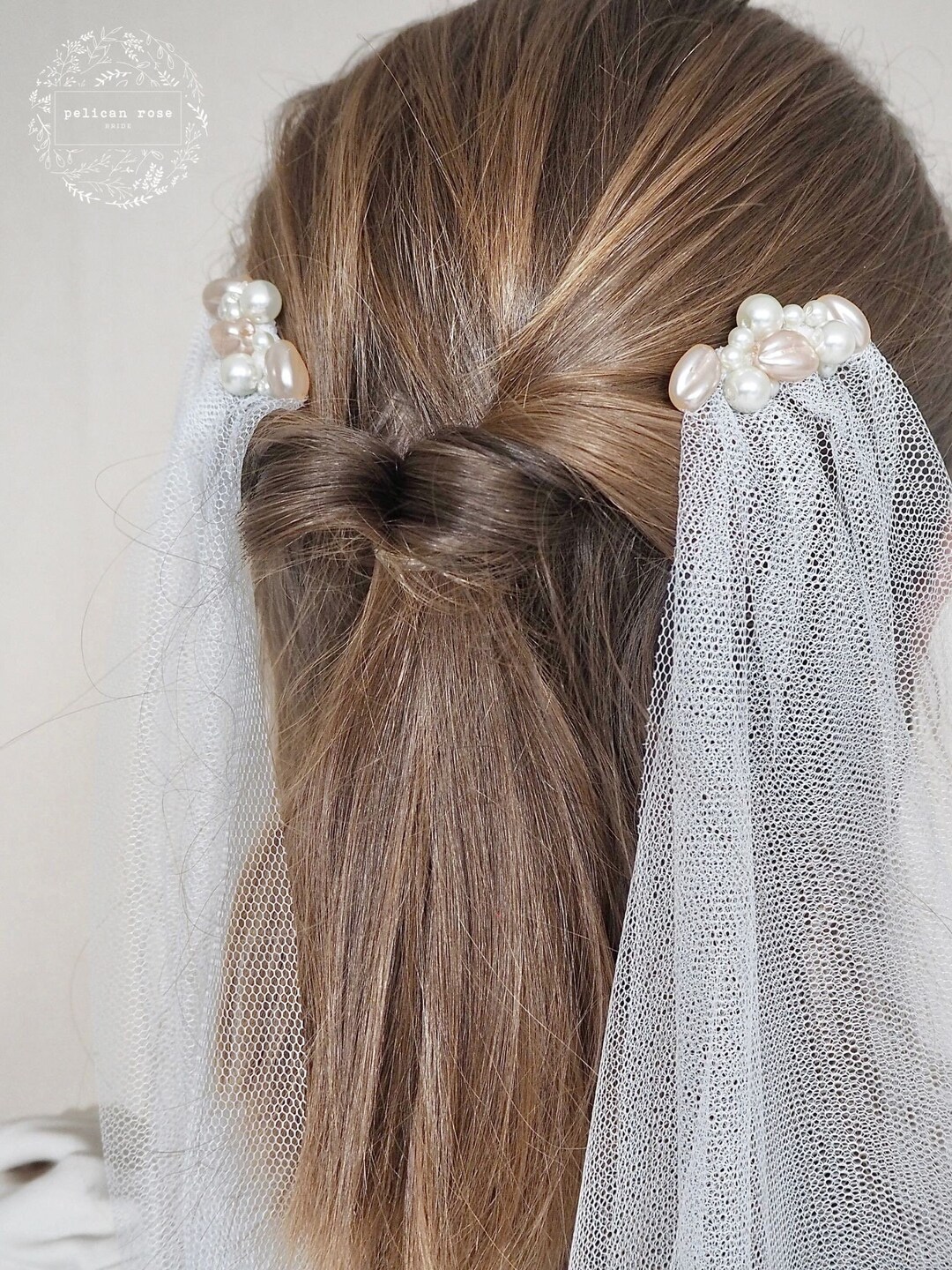 Beaded Wedding Veil, Sustainable Veil, Pearl Veil, Draped Wedding Veil ...