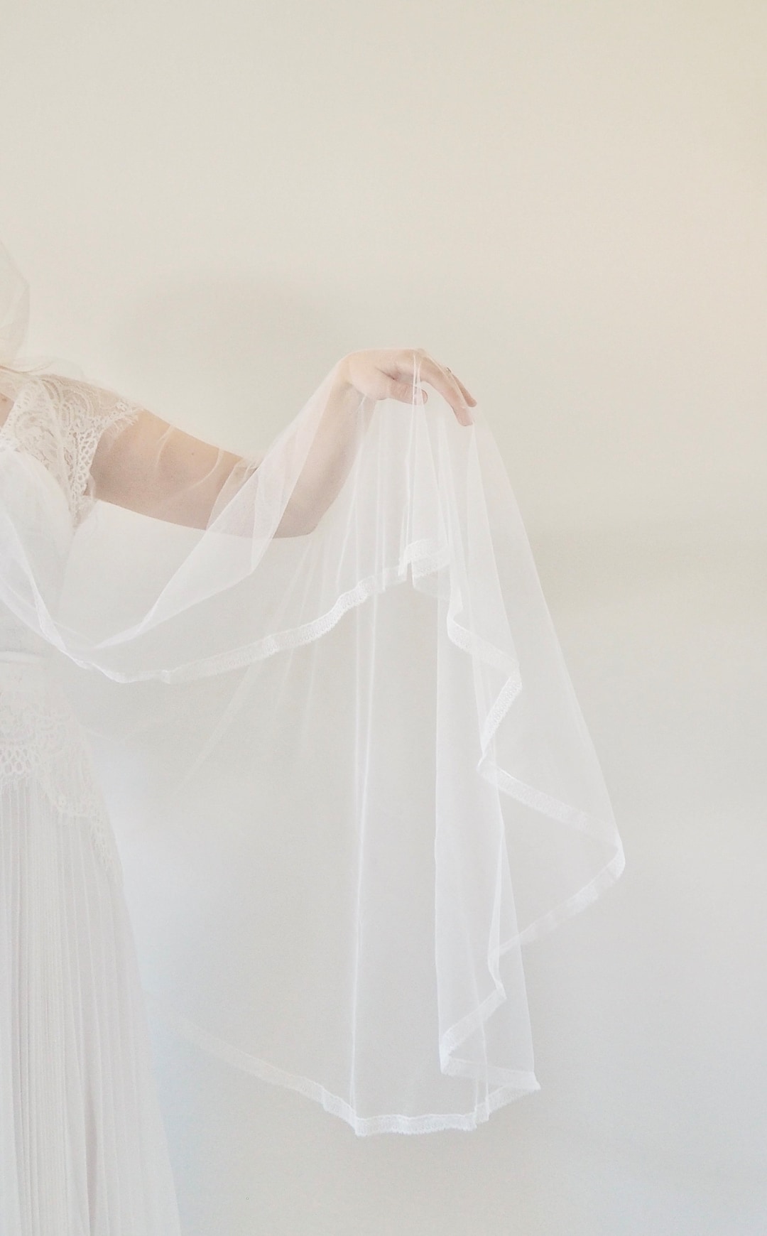 Ivory Wedding Veil. Boho Wedding Veil. Classic Wedding Veil. Long ...