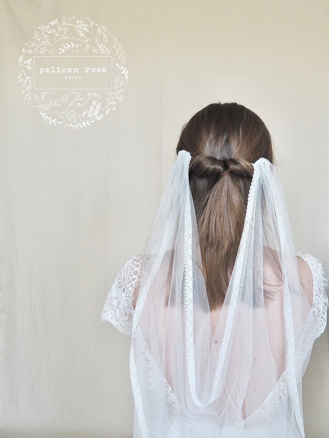 Boho Draping Veil, Sustainable Wedding Veil, Draped Veil, Lace Single ...