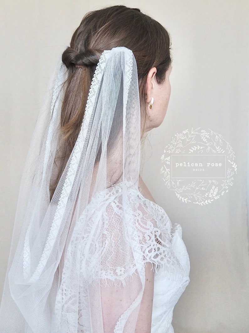 Boho Lace Draping Wedding Veil, Sustainable Recycled Tulle - Etsy
