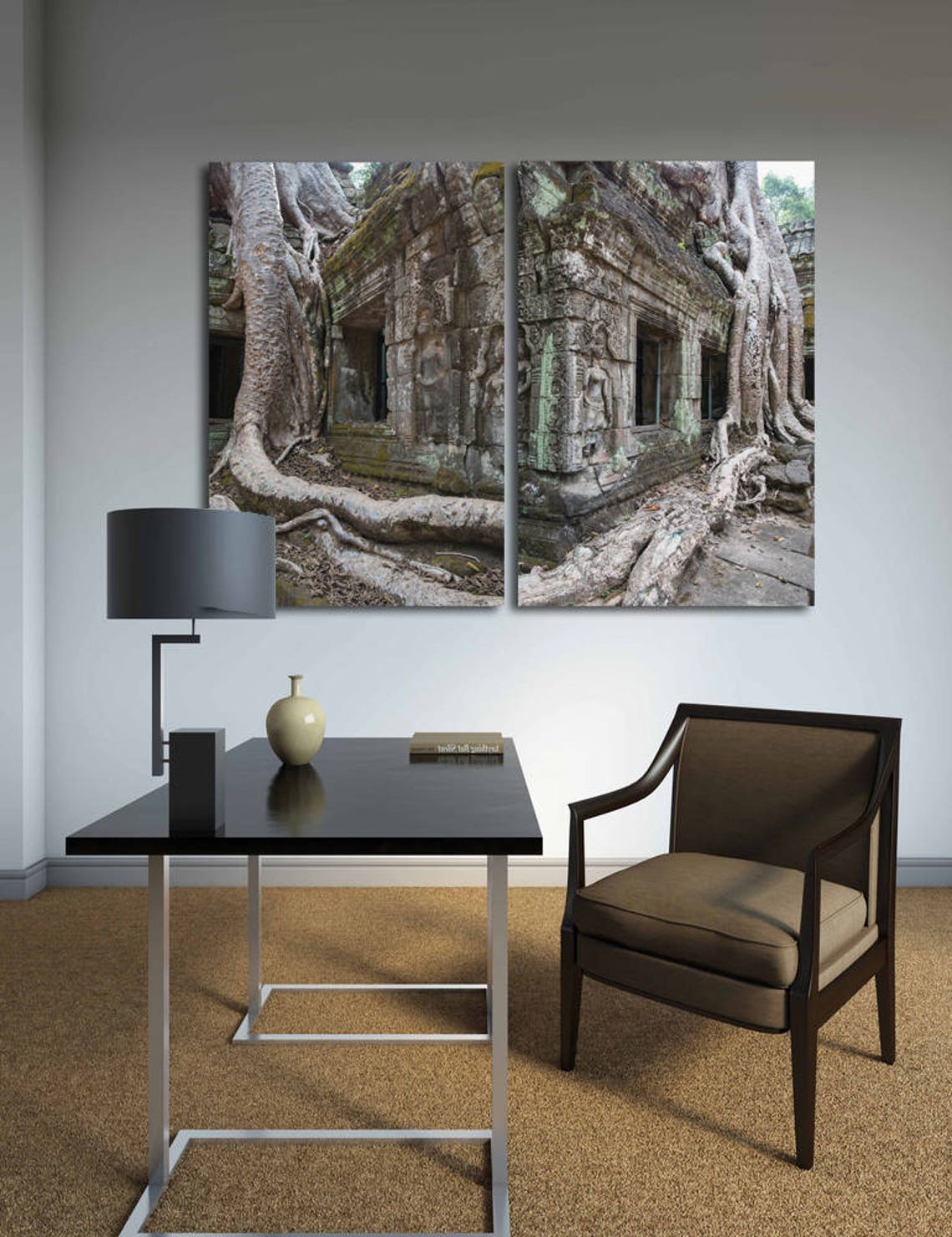 Angkor Wat Ruins Diptych: Ta Prohm Temple Roots Art Print - Etsy