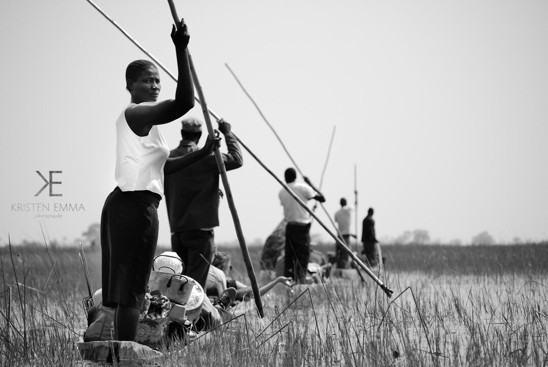Okavango Delta Print: Botswana Safari, African People, Black & White - Etsy