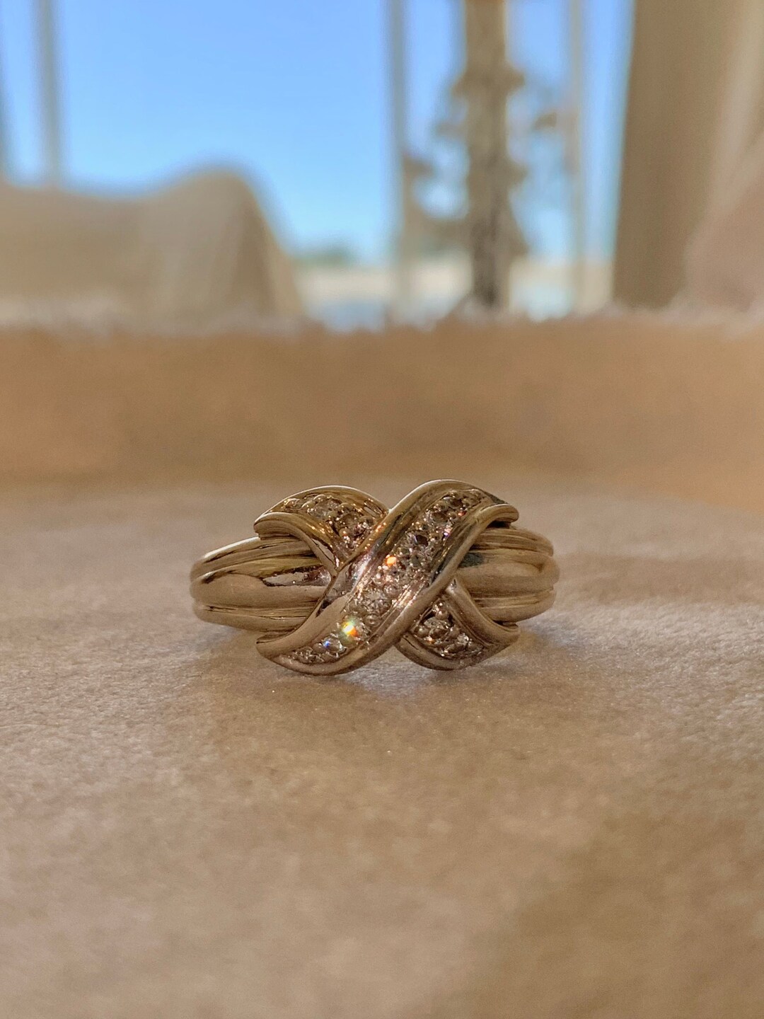 18K TIFFANY SIGNATURE x DIAMOND Ring Size 6 1/2 - Etsy