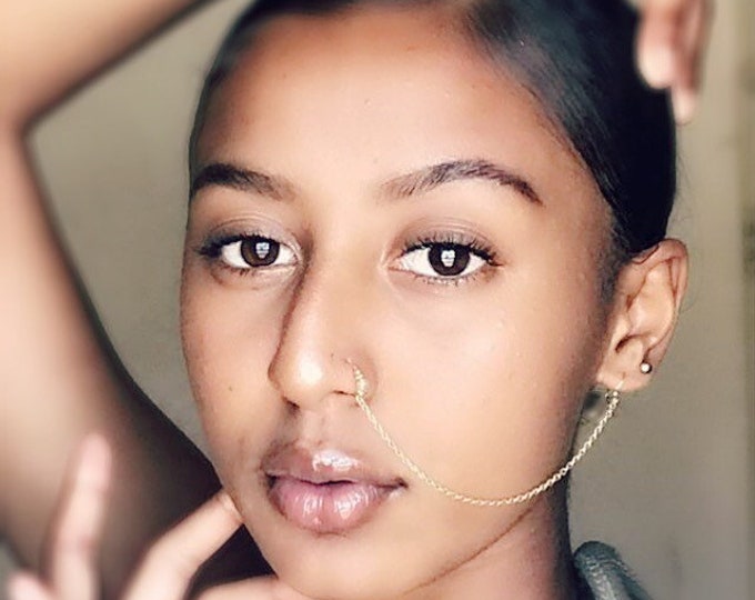 Nose Ring. Indian Nose Ring. Nose Ring Chain. Nath. Nose Chain Nath ...
