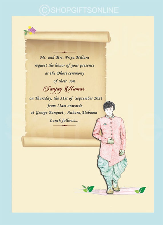 Dhoti Ceremony Dhoti Function Pancha Kattu Ceremony - Etsy