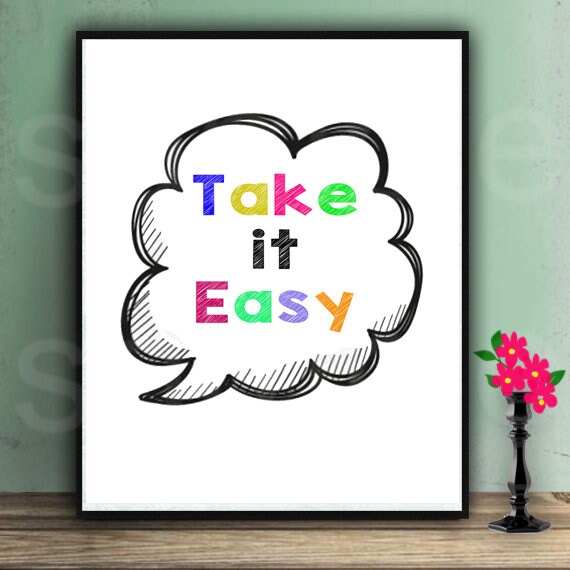 Take It Easy Print, Printable Wall Art Prints, Instant Download ...