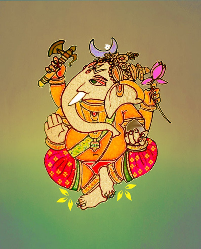 Ganesh Art Print,home Decor,ganesha Wall Art, Lord Ganesh, 8x10 Ganpati ...