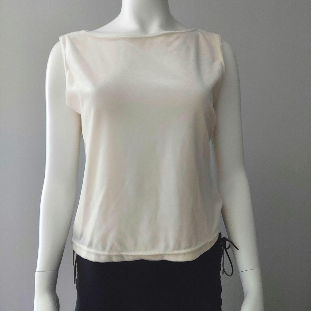 Pearl White Tank, Light Velour for Summer | Modest Neckline, Versatile ...