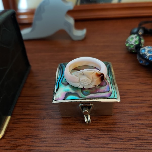 Carved Shell Ring - Etsy